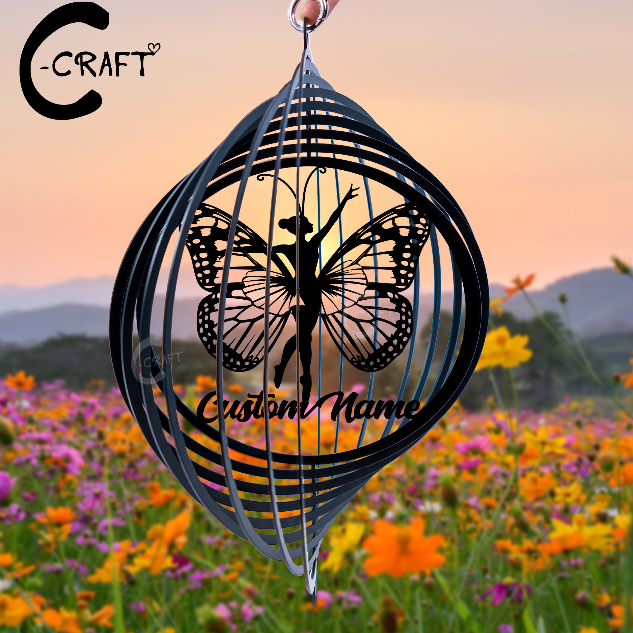 Custom Butterfly Wind Spinner 18 inches Metal Sign, Memorial Wind ...