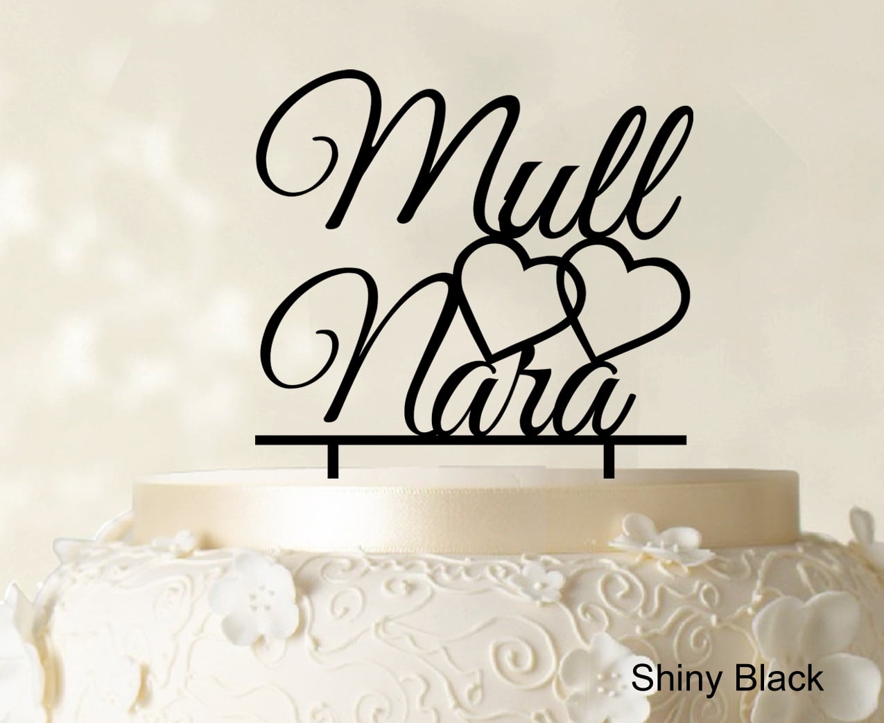"Custom Cake Topper With Heart Personalized Wedding Cake Topper Cake ...