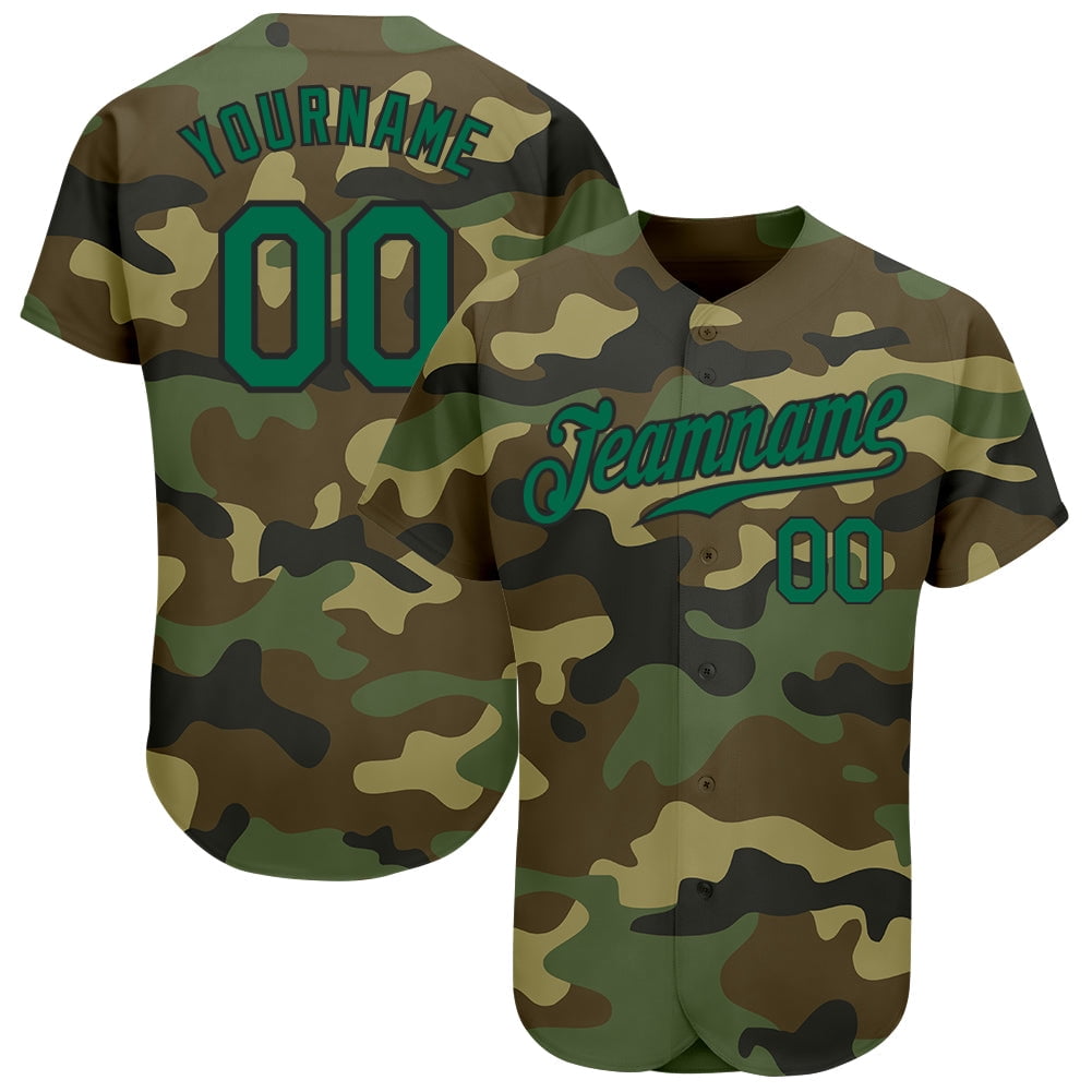 Custom Camo Kelly Green-Black Authentic Salute To Service Baseball ...