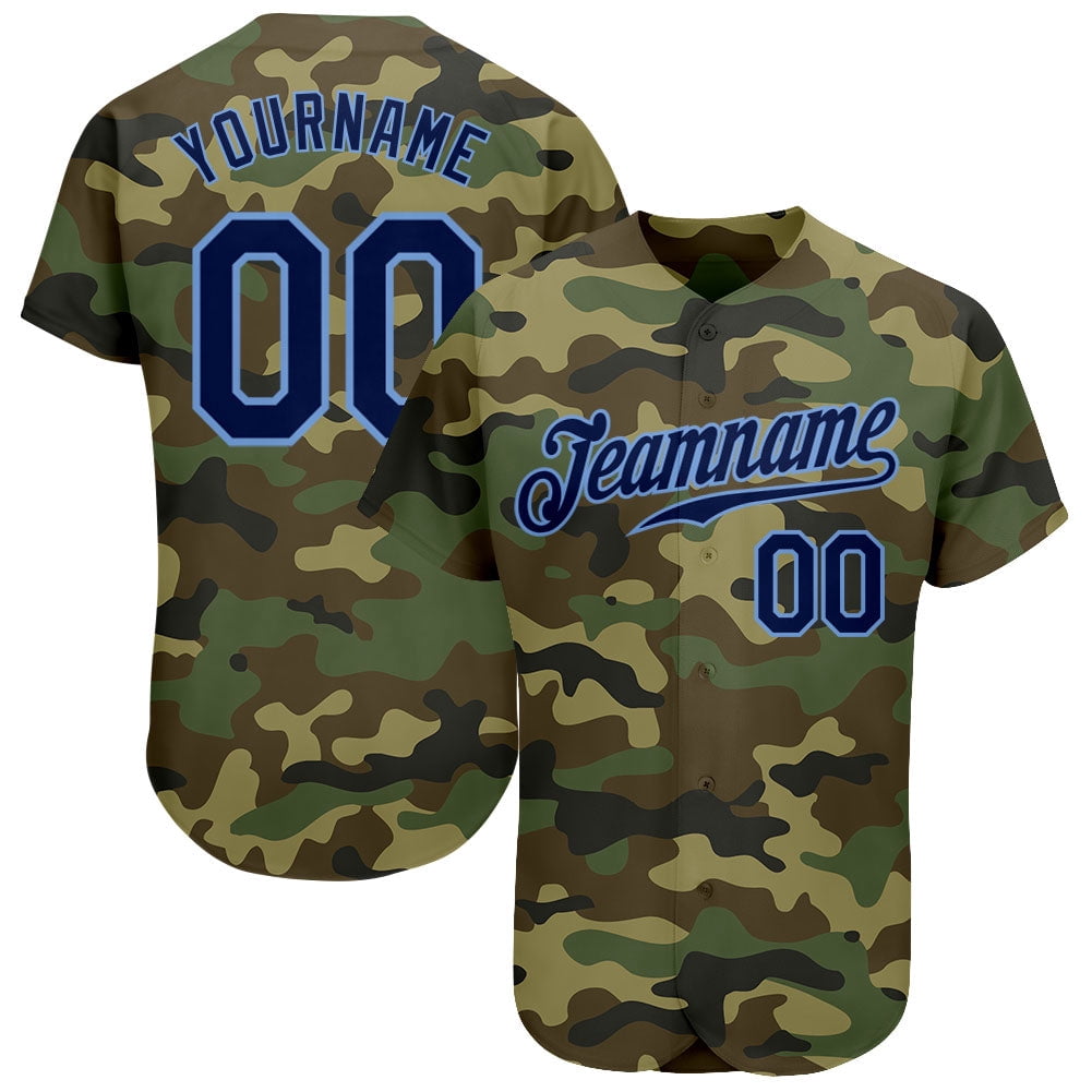Custom Camo Navy-Powder Blue Authentic Salute To Service Baseball ...