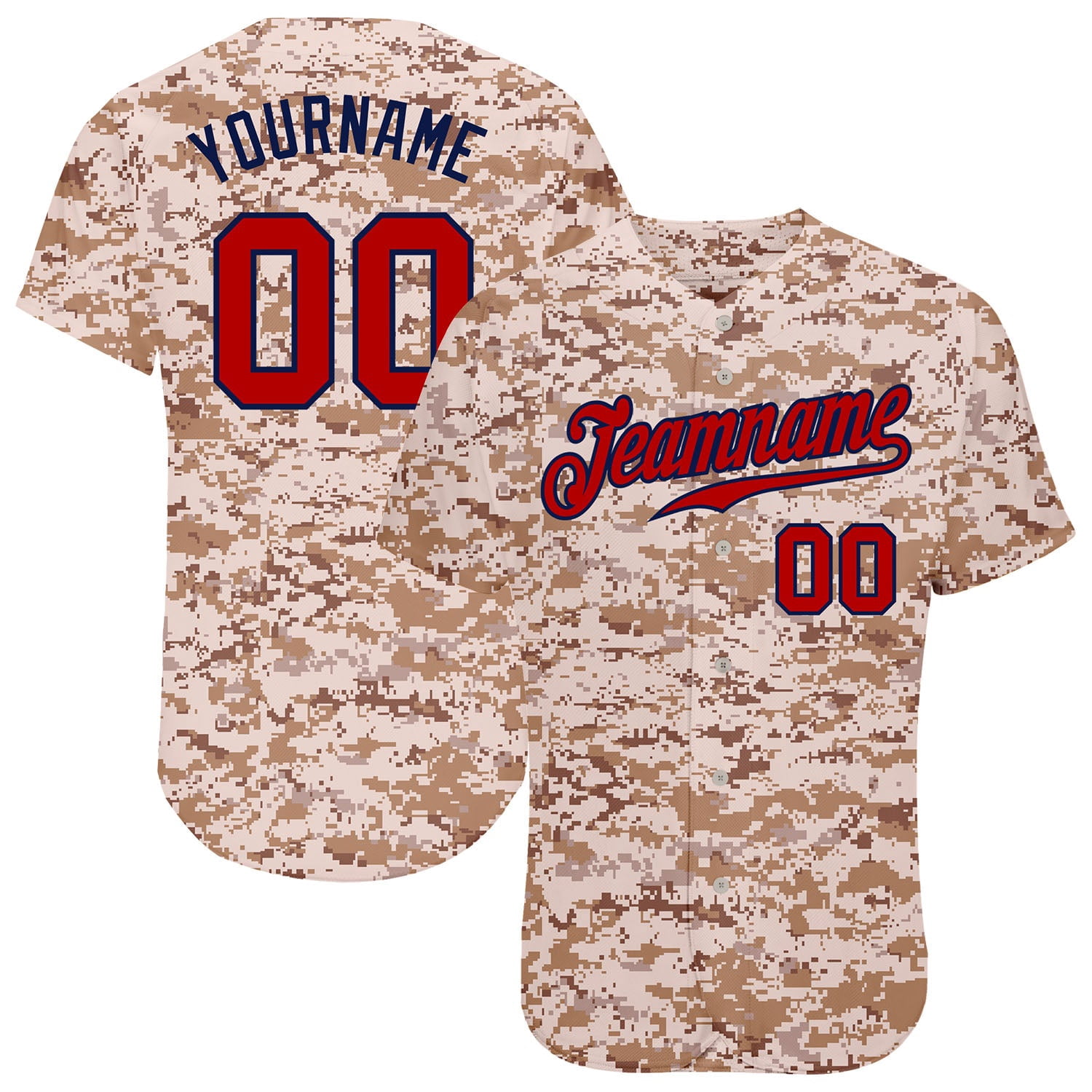 Custom Camo Red-Navy Authentic Salute To Service Baseball Jersey - Hot ...