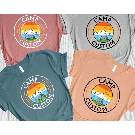 Custom Camp Shirt Personalized Camper Name Tee Family Camping Trip ...