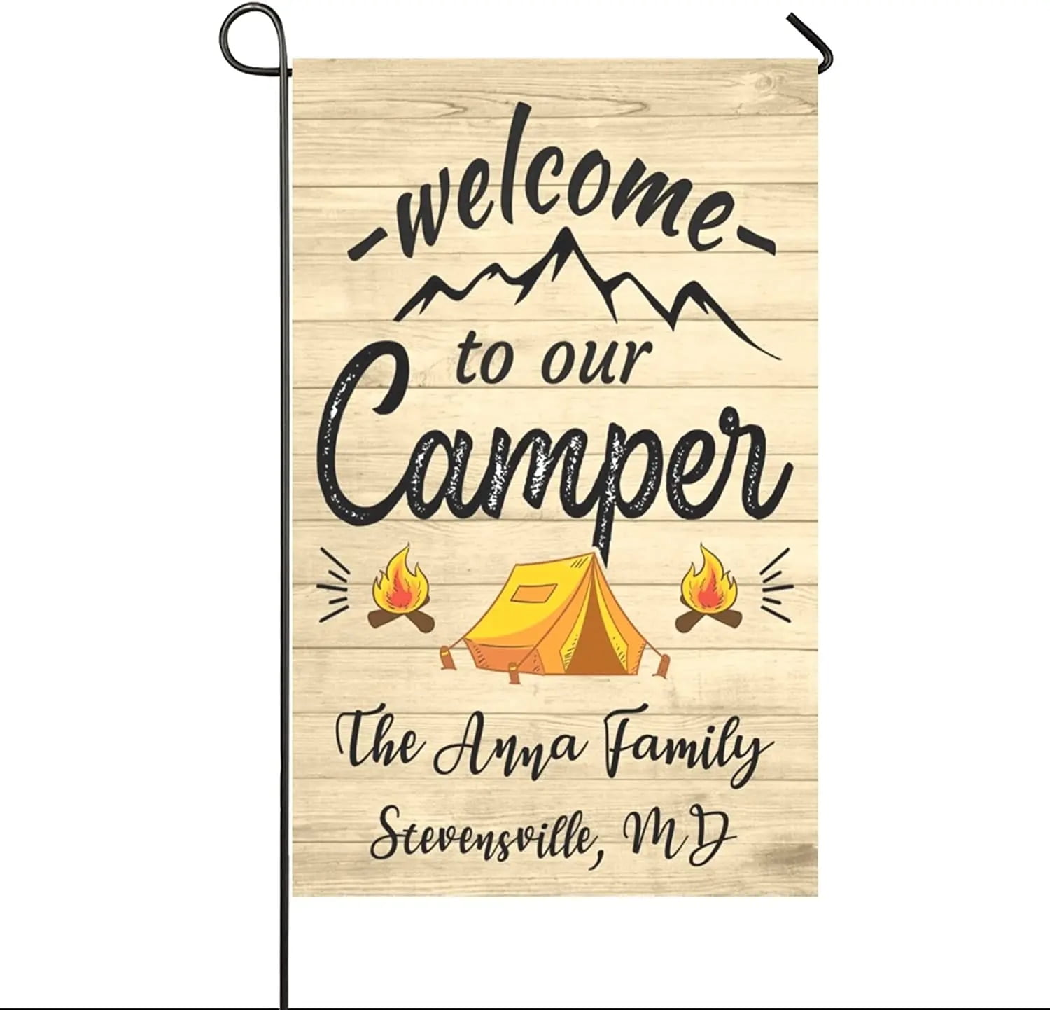 Custom Camper Flags Personalized Camping Garden Flag Welcome To Our ...