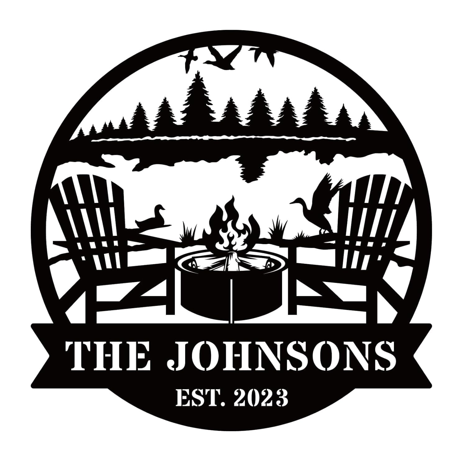 Custom Name Signs, Camfire Signs Outdoor Metal,Personalized Camping ...