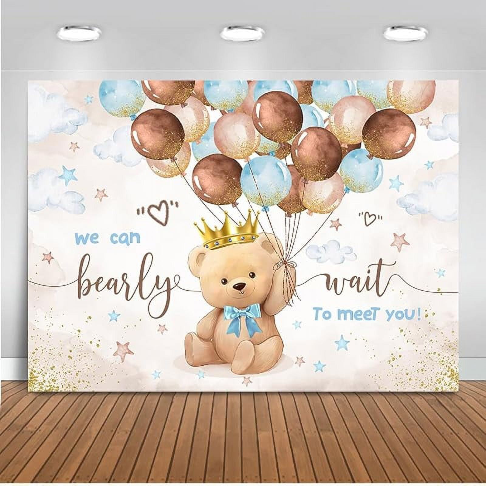 Custom We Can Bearly Wait Backdrop Boy Bearly Wait Baby Shower ...