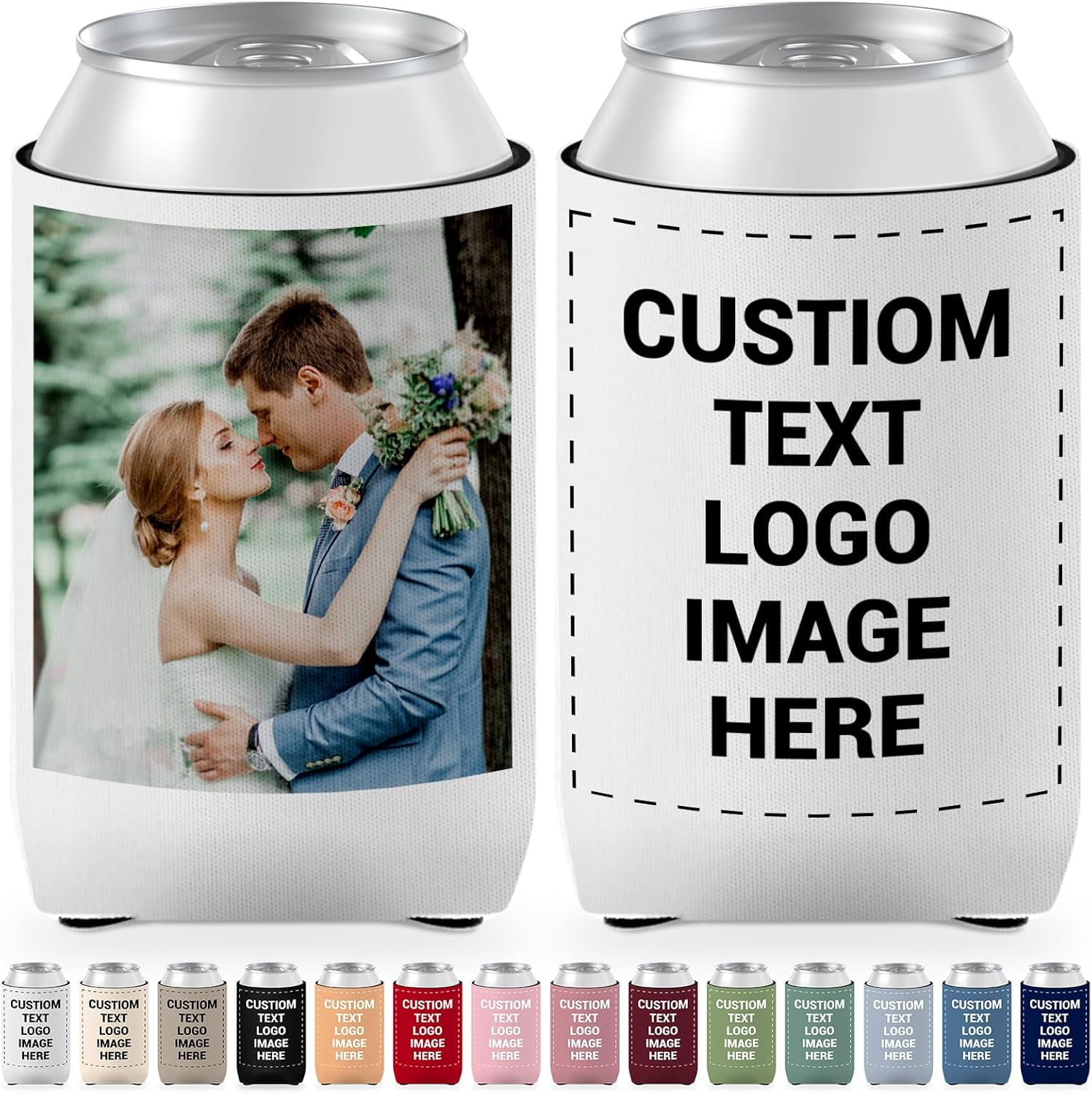 Custom Can Cooler Sleeves Personalized Wedding Favors Beer Can Covers ...