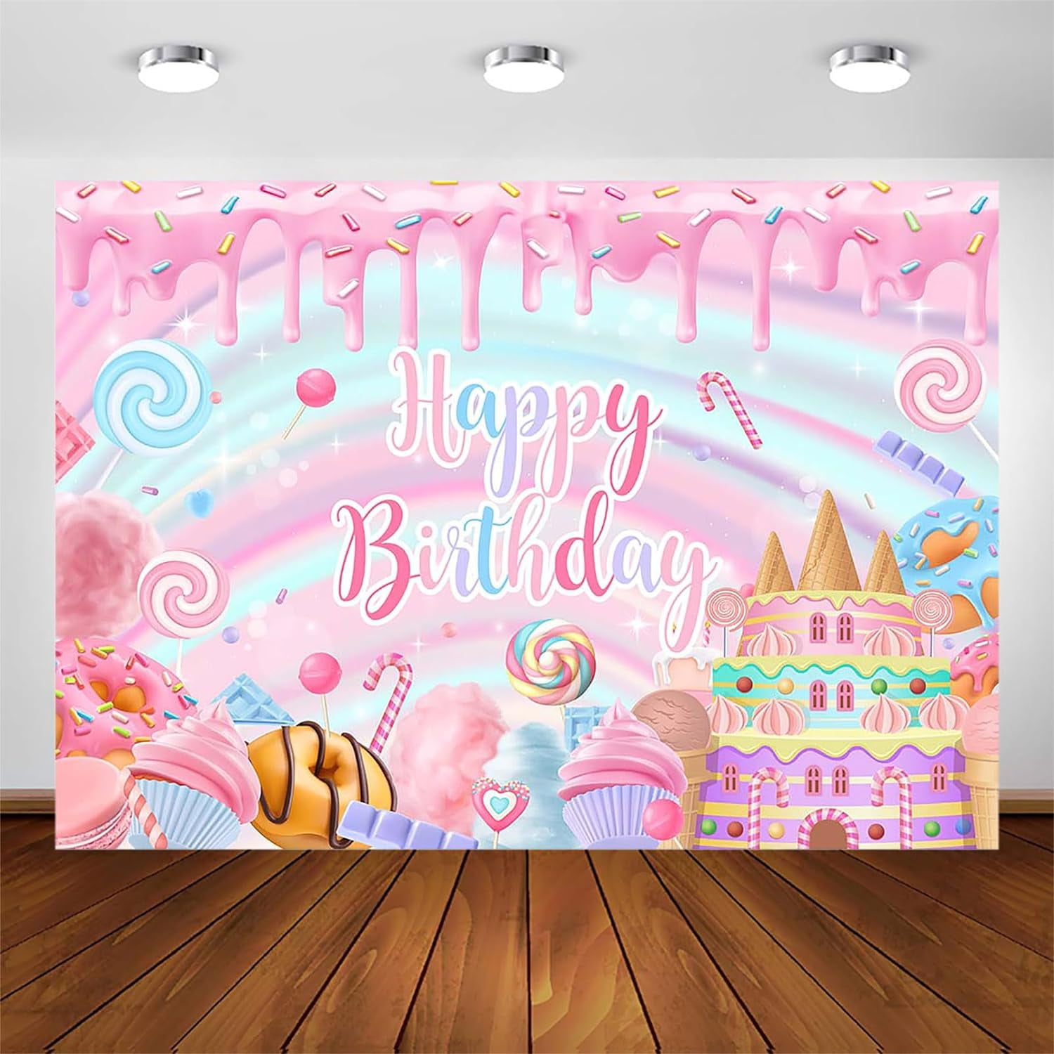 Custom Candyland Party Backdrop Donut Party Decorations Two Sweet One ...