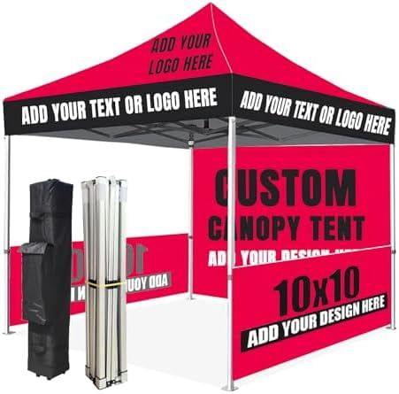 Custom Canopy Tent 10x10 with Logo, Personalized Pop Up Canopy Tent ...