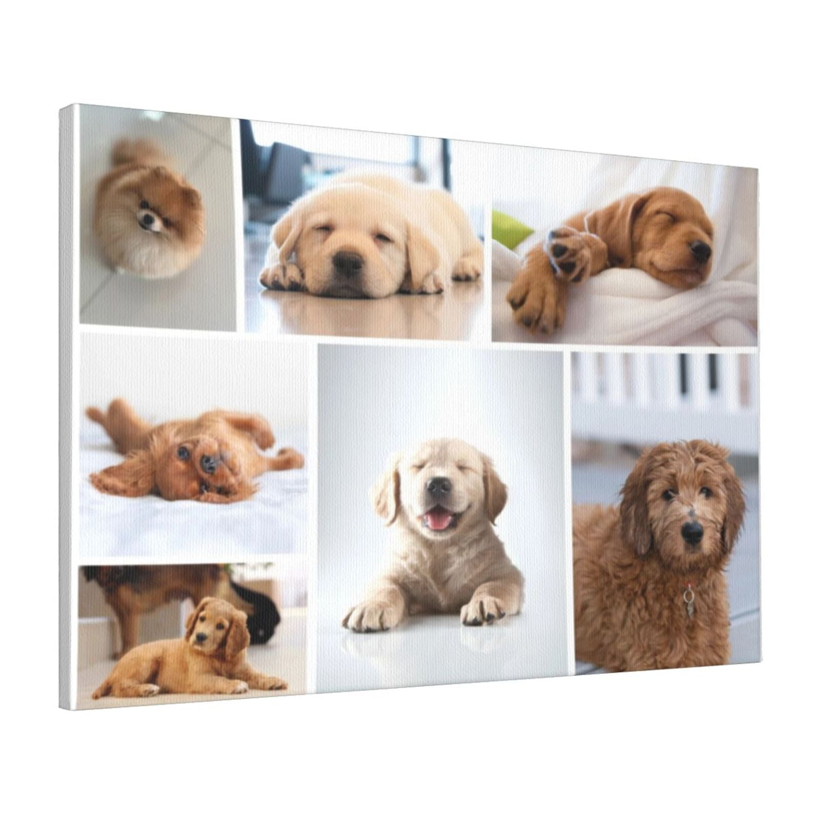 Custom Canvas Prints Beige Cute Dogs Puppies Personalized Photo Image ...