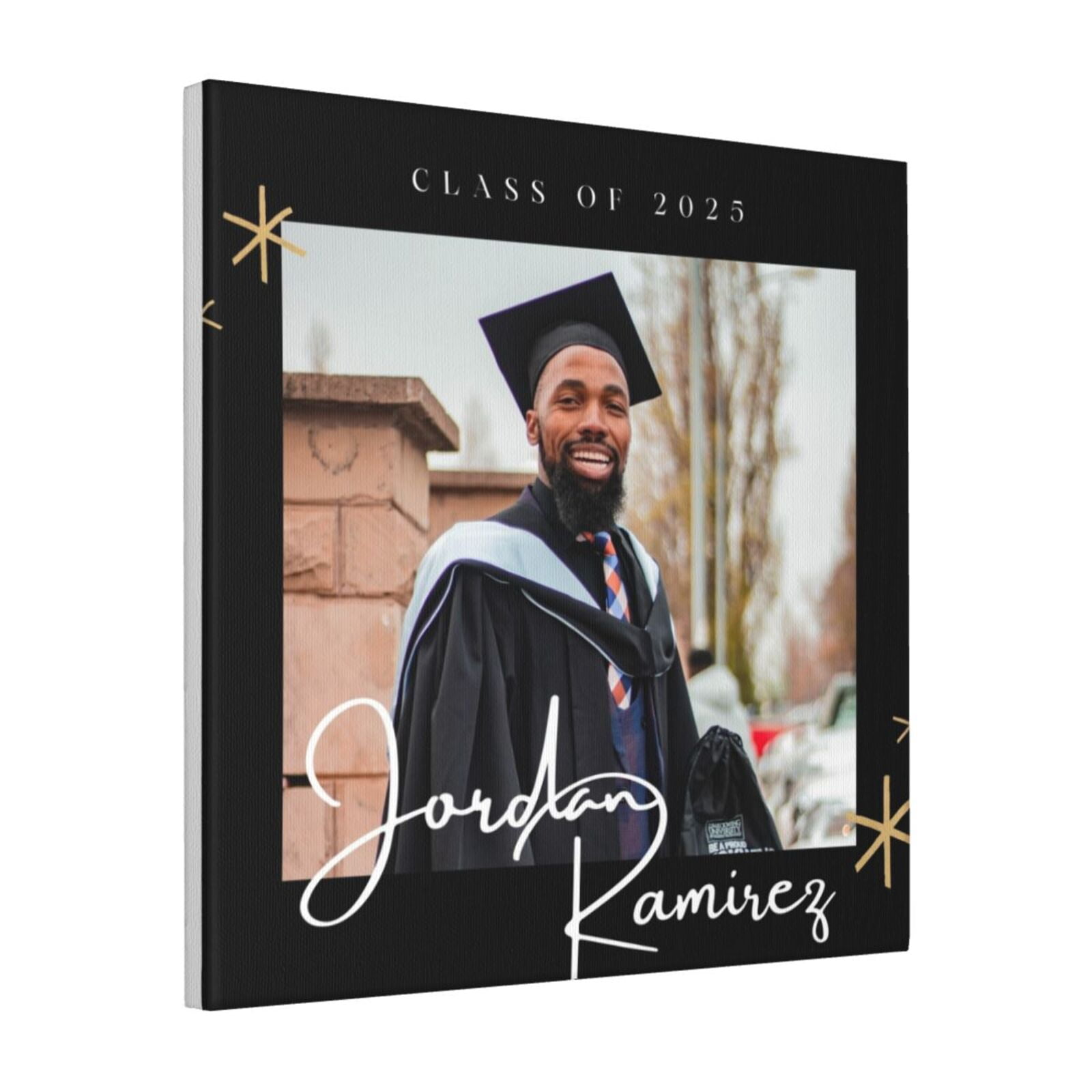 Custom Canvas Prints Black Gold Rustic Artisinal Outdoor Graduation ...