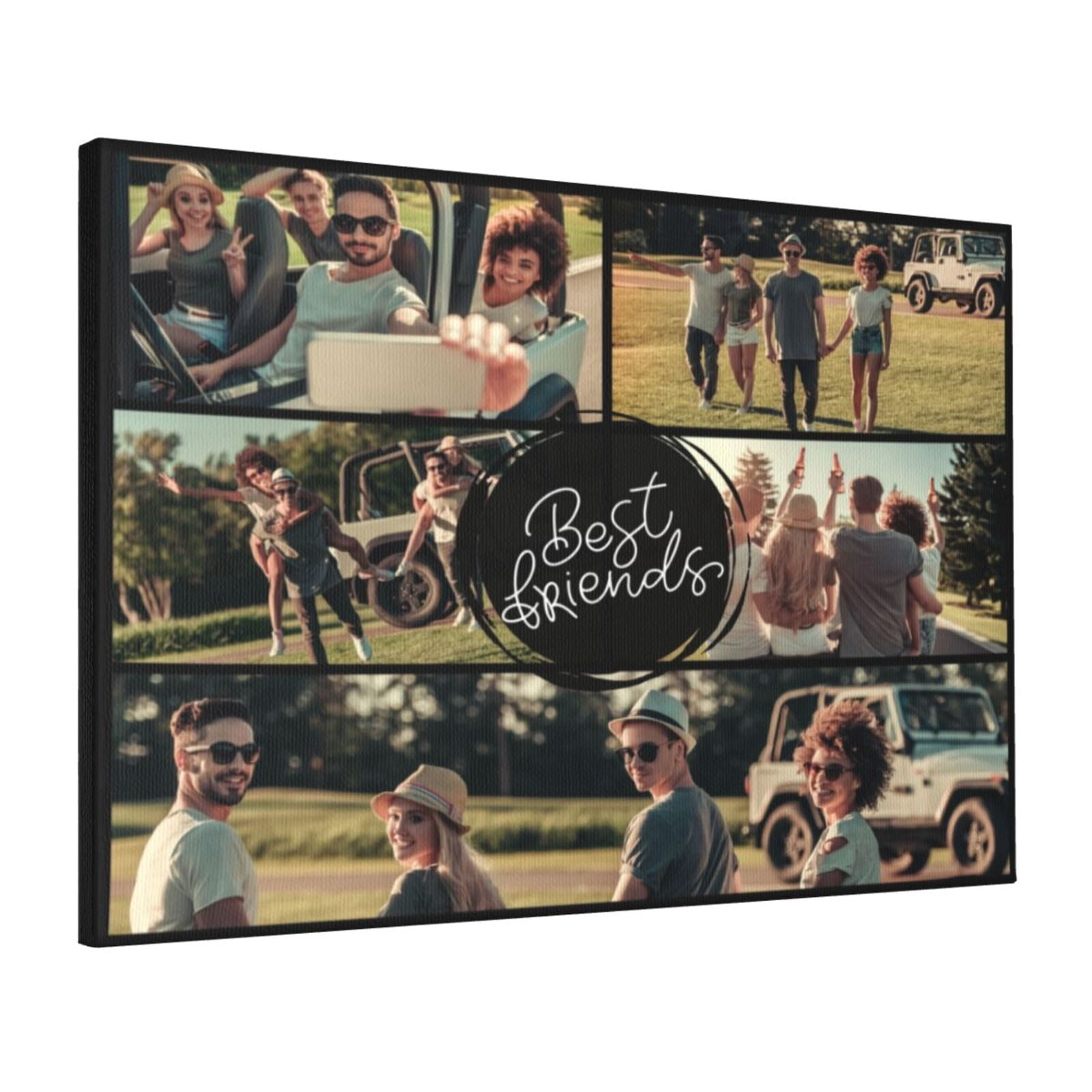 Custom Canvas Prints Black Modern Best Friends Personalized Photo Image ...