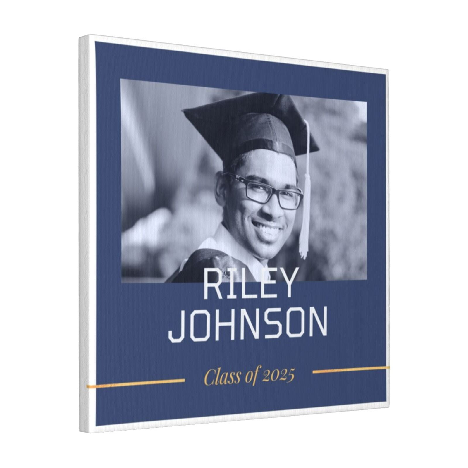 Custom Canvas Prints Blue White Gold Drive-by College Graduation ...