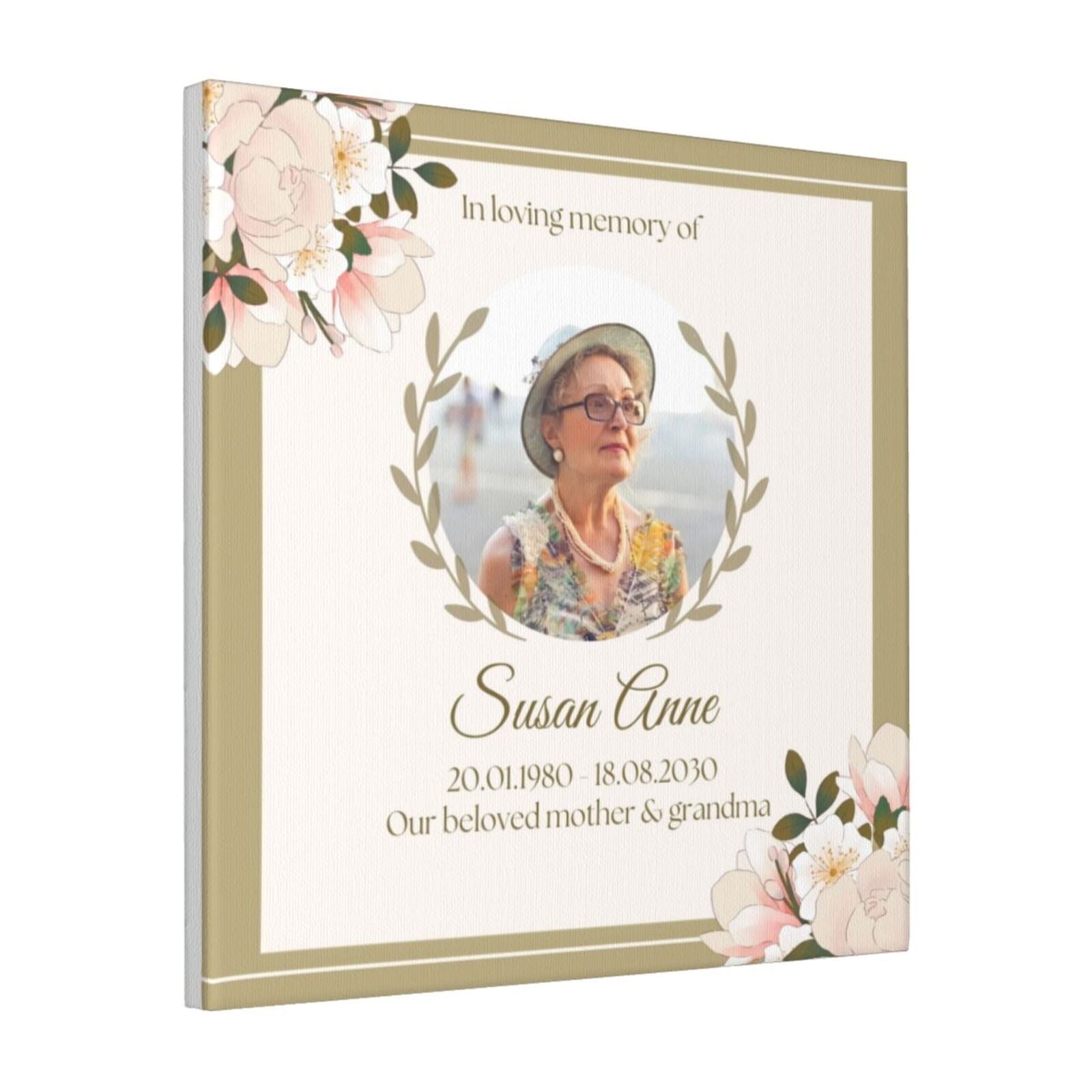 Custom Canvas Prints Brown Floral Illustration Deep Condolences ...