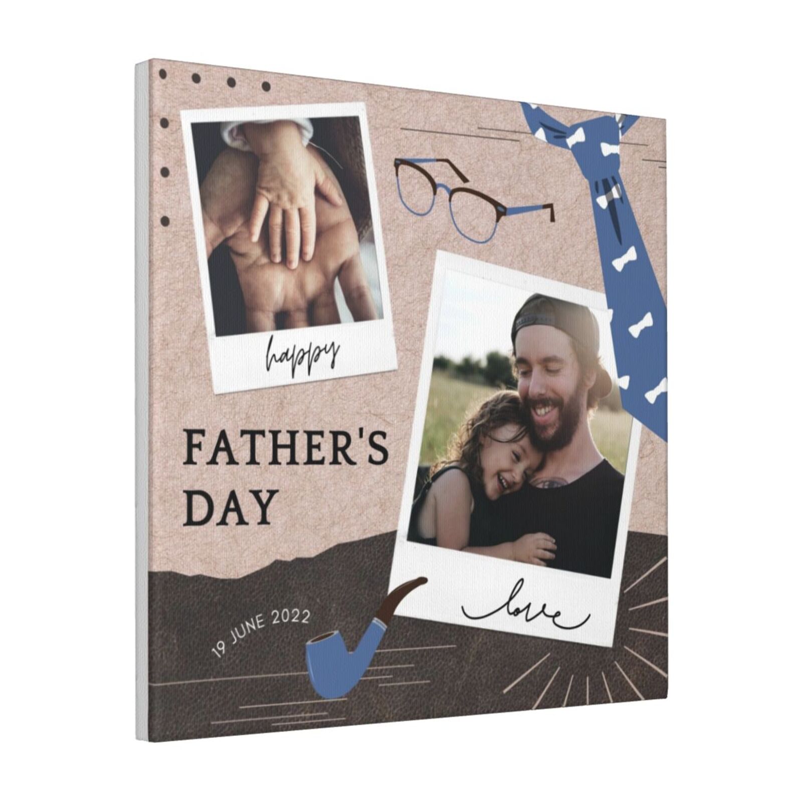 Custom Canvas Prints Craft Paper Textured Father's Day With ...