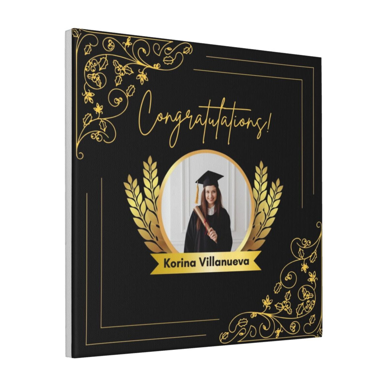 Custom Canvas Prints Gold & Black Elegant Congratulations Graduate ...