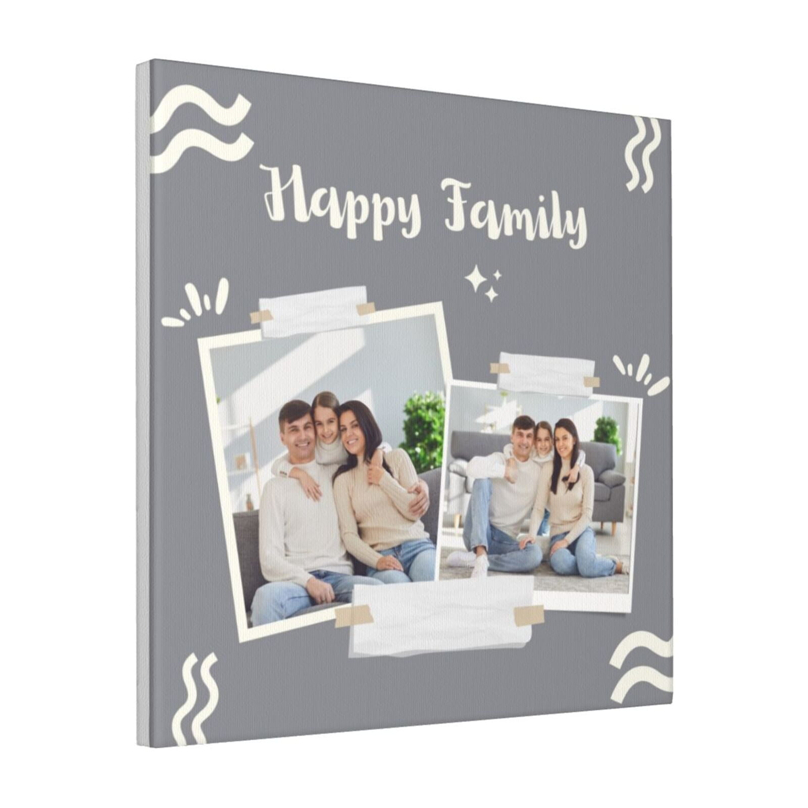 Custom Canvas Prints Gray White Happy Family Personalized Photo Image ...