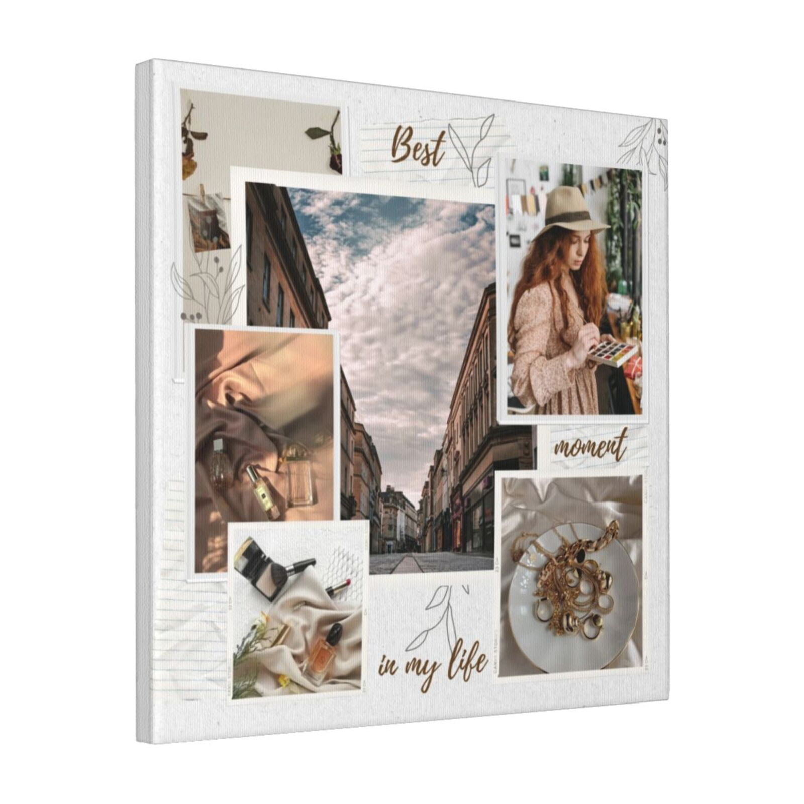 Custom Canvas Prints Grey Tan Refined Personalized Photo Image Collage ...