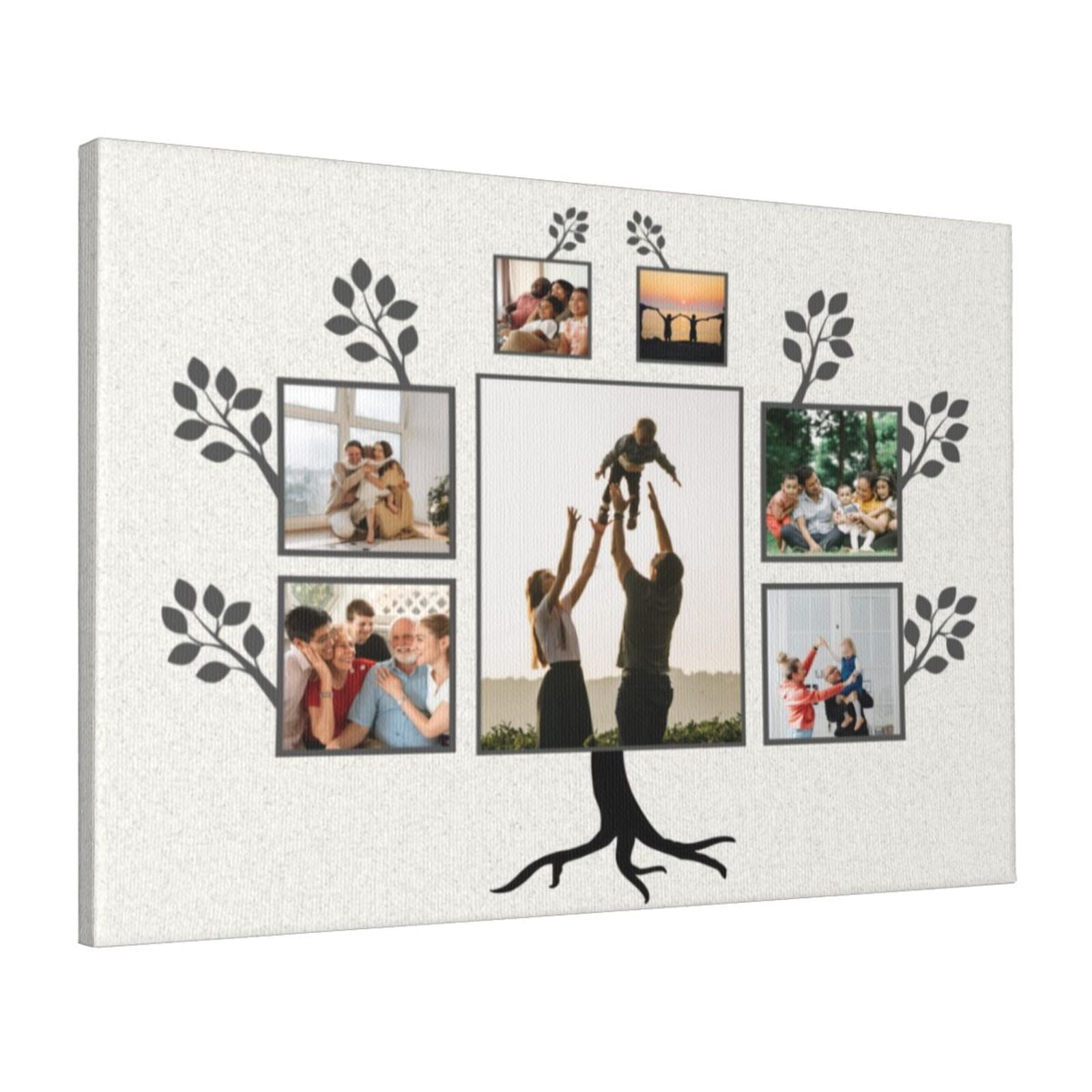 Custom Canvas Prints Grey & White Family Happiness Personalized Photo ...