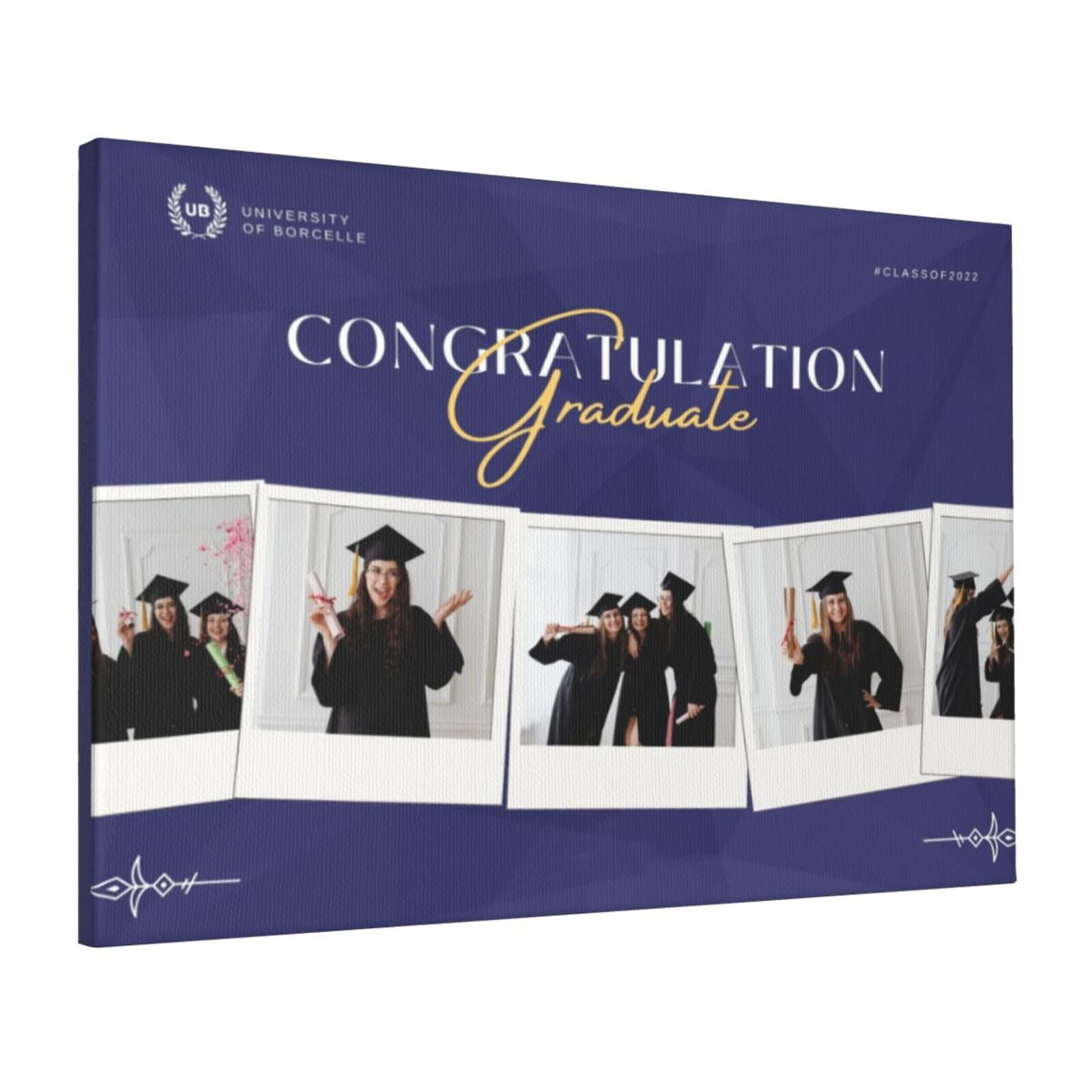 Custom Canvas Prints Navy Modern Graduation Personalized Photo Image ...