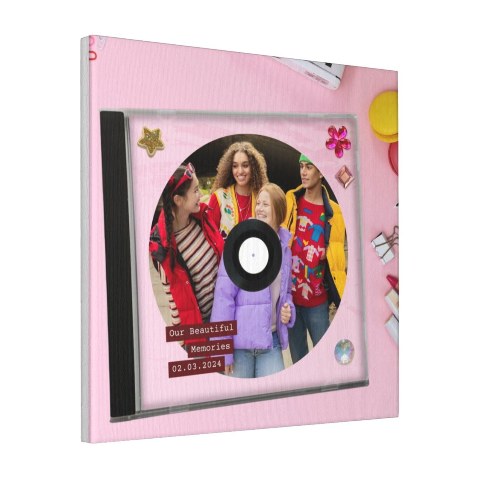 Custom Canvas Prints Pink And Black Friendship CD Personalized Photo ...