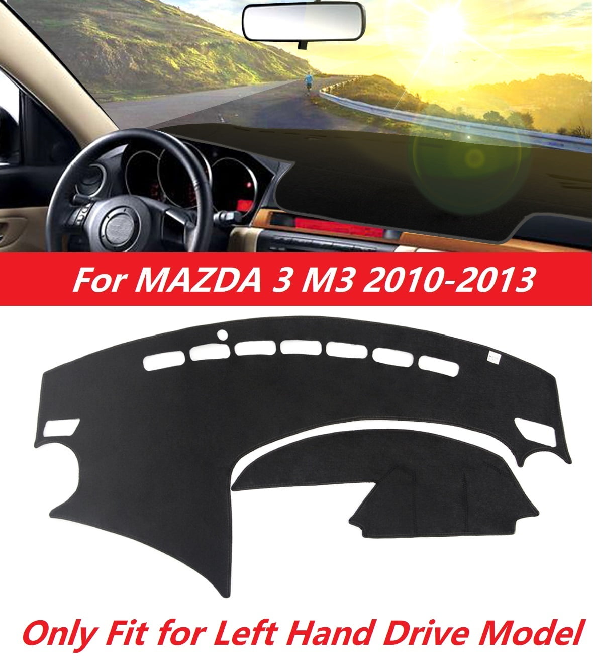 Custom Car Dashboard Cover Mat for MAZDA 3 M3 2010-2013, Sun Shade Dash ...