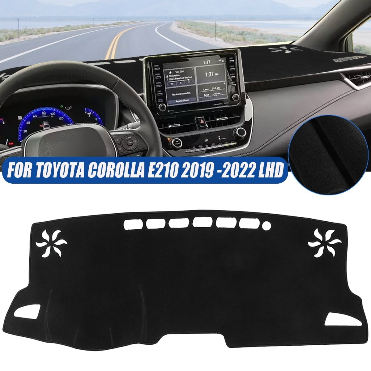 Custom Car Dashboard Cover Mat for Toyota Corolla E210 2019-2022, Sun ...