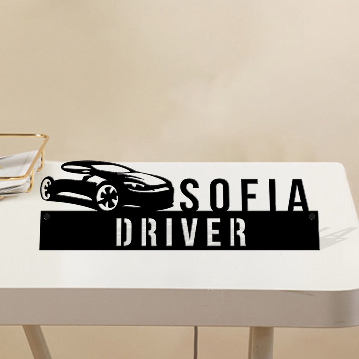 Custom Car Driver Desk Name Plate, Car Driver Metal Nameplate For Desk ...