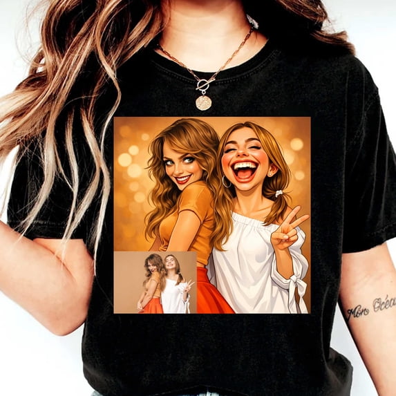 Custom Caricature Portrait from Photo Shirt Personalized Cartoon ...
