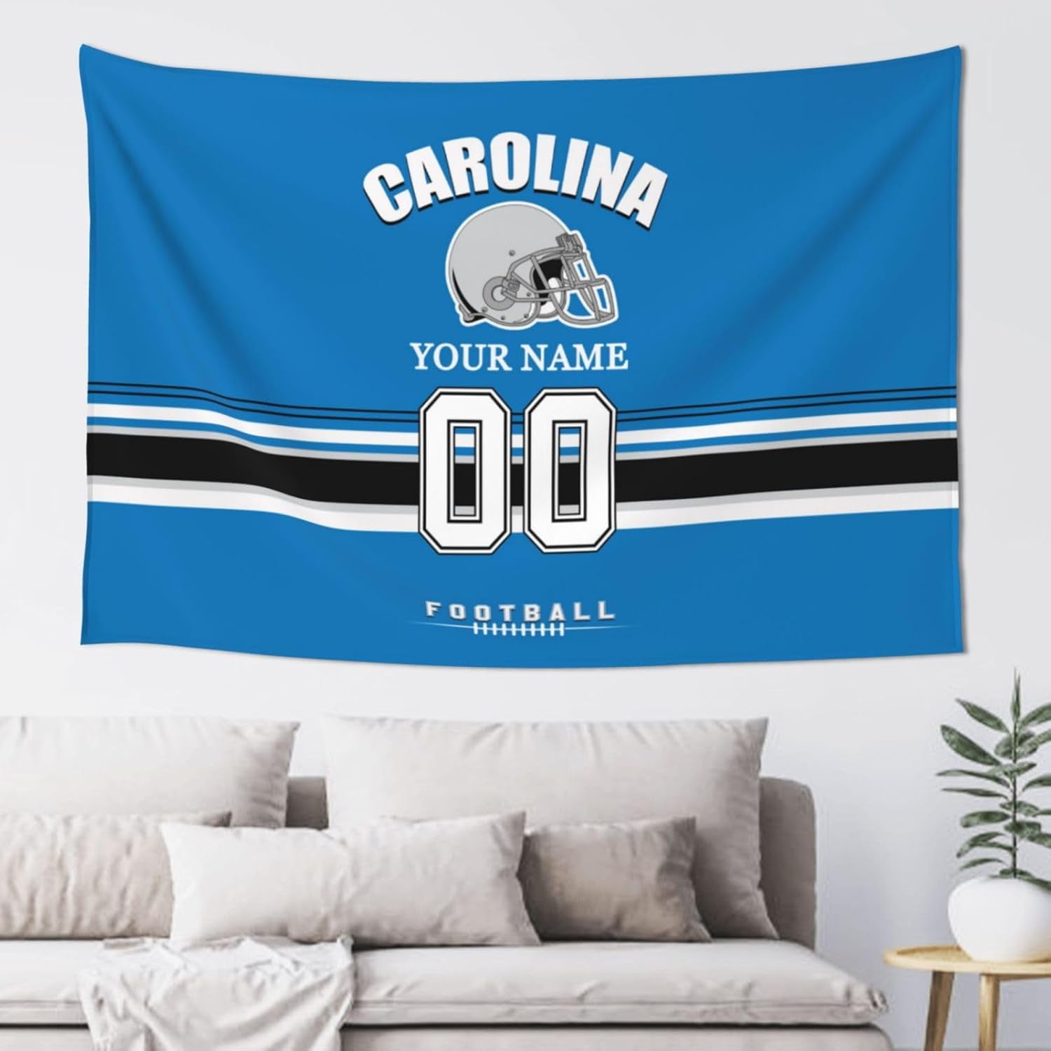 Custom Carolina Tapestry, Personalized Football Style Tapestry with ...