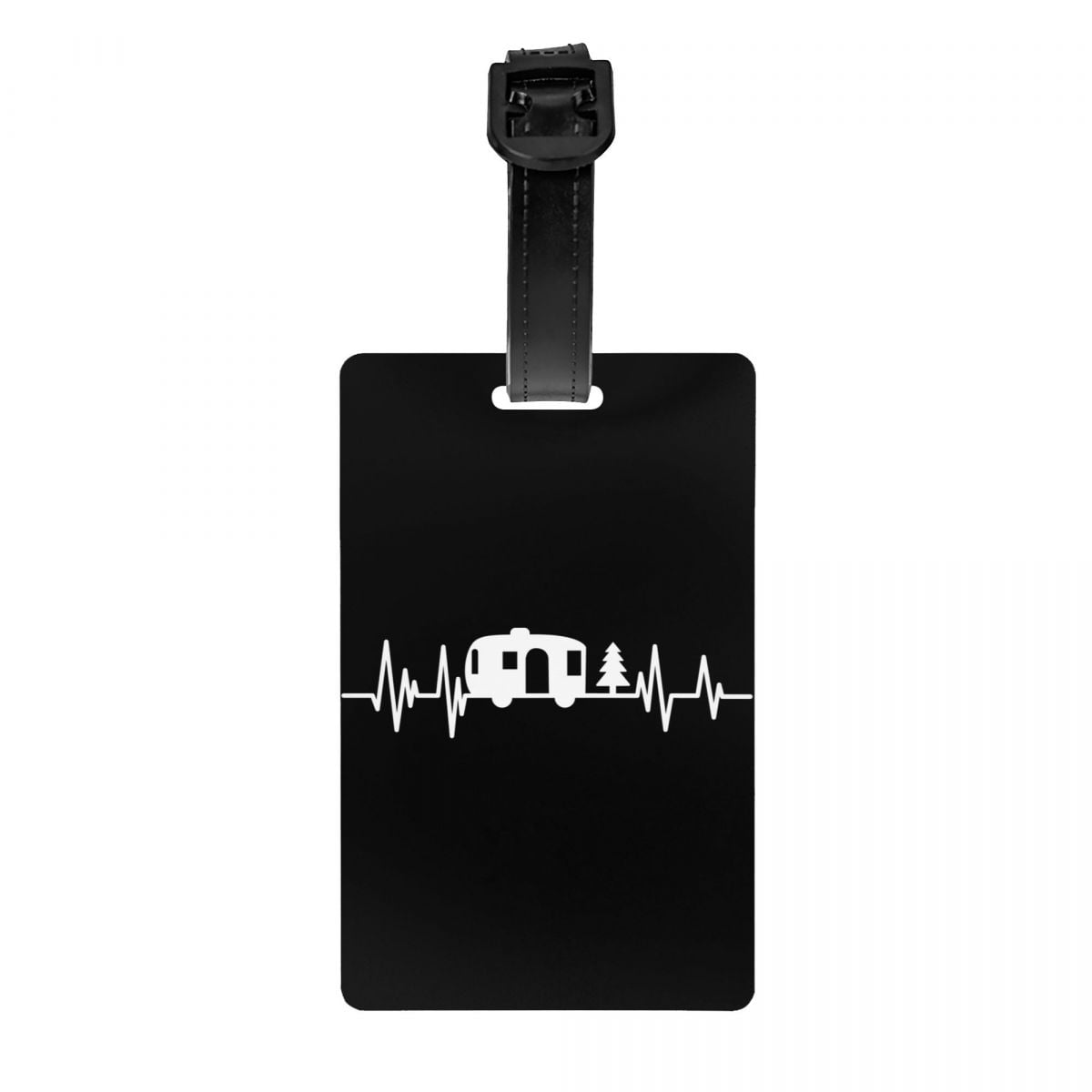 Custom Cartoon RV Camping Camper Van Luggage Tag Privacy Protection ...