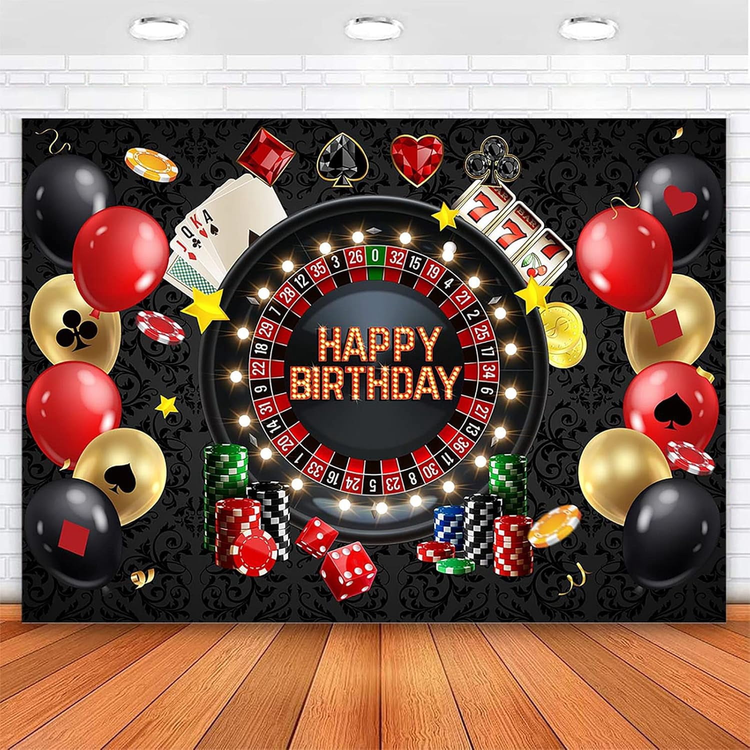 Custom Casino Birthday Backdrop Las Vegas Poker Birthday Party ...