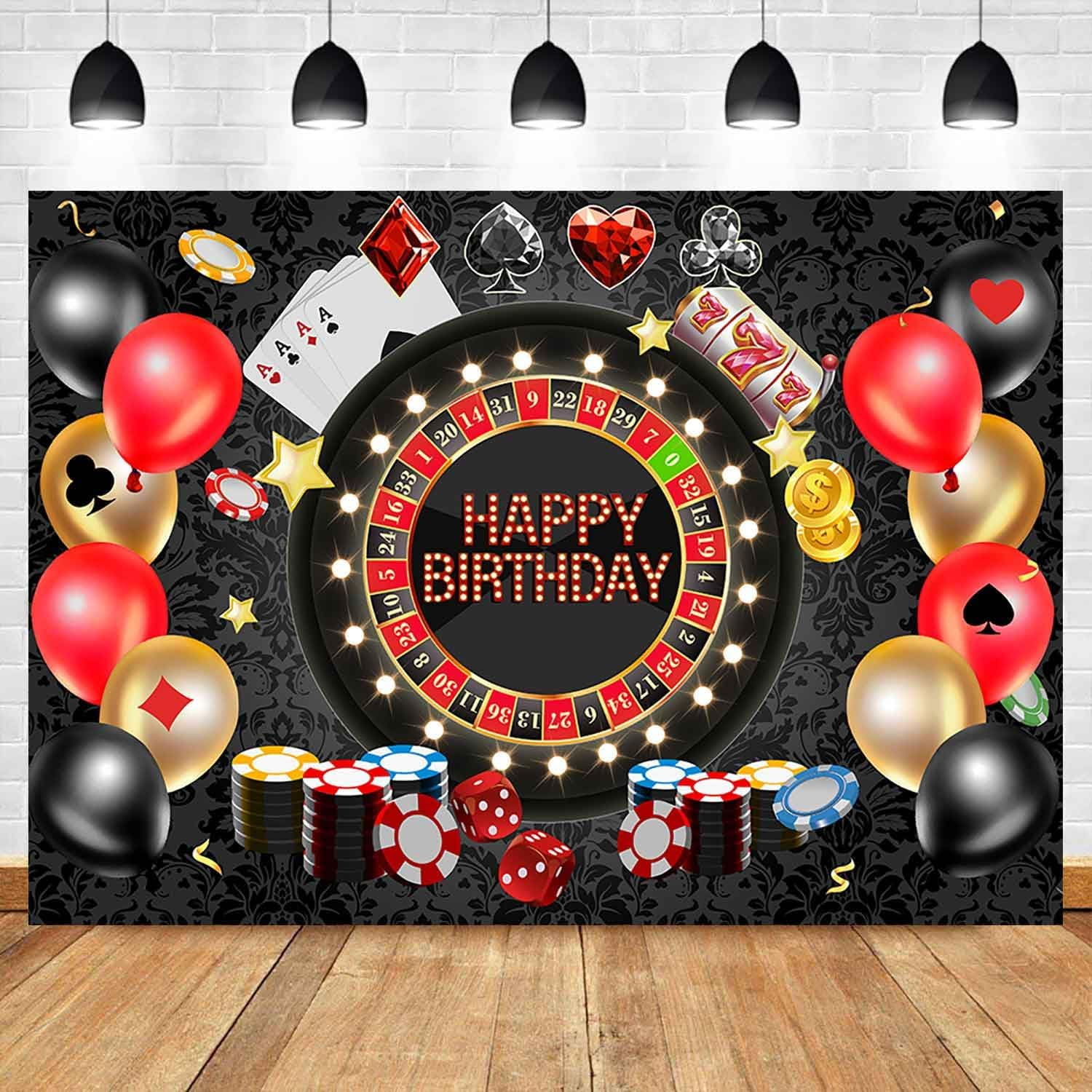 Custom Casino Birthday Backdrop Poker Las Vegas Birthday Party ...