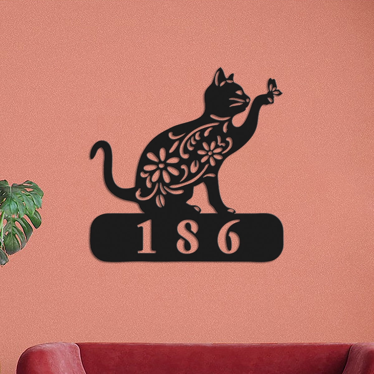 Custom Cat Address Sign For House, Cat Decor For Home, Personalized New ...