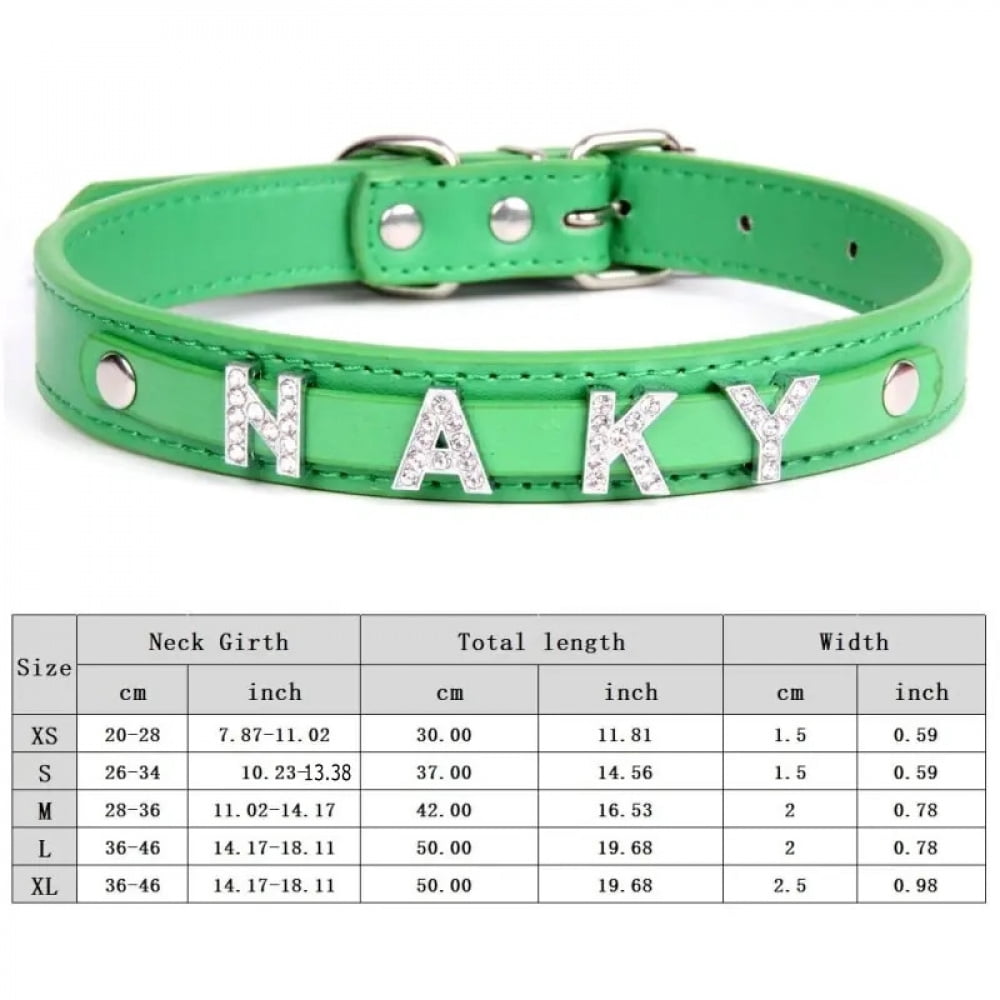 Custom Cat Dog Collar Personalized Rhinestone Puppy Collars Adjustable ...