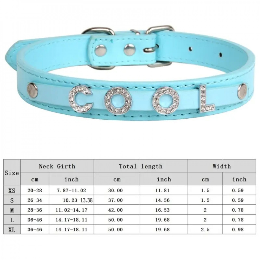 Custom Cat Dog Collar Personalized Rhinestone Puppy Collars Adjustable ...