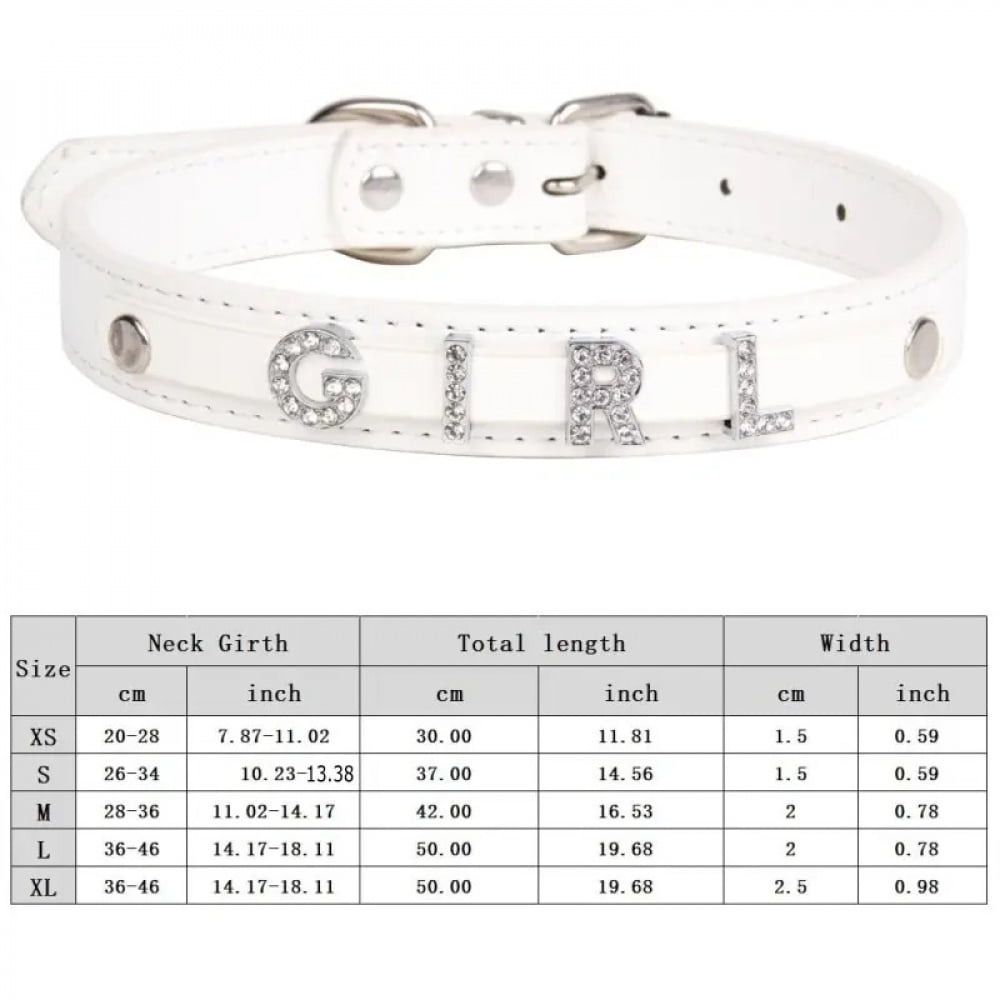 Custom Cat Dog Collar Personalized Rhinestone Puppy Collars Adjustable ...