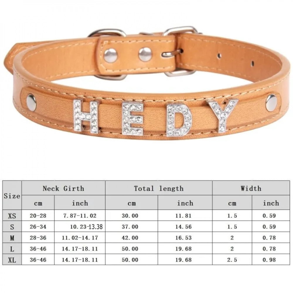 Custom Cat Dog Collar Personalized Rhinestone Puppy Collars Adjustable ...