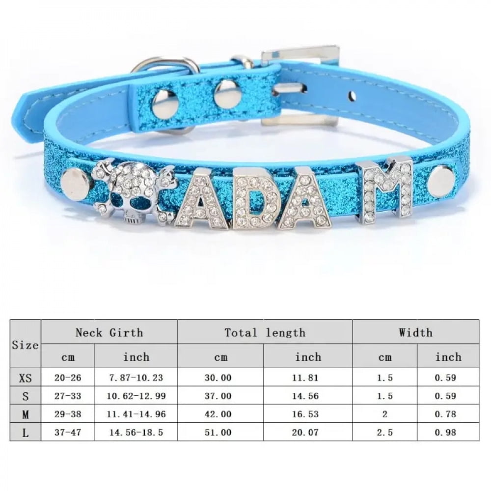 Custom Cat Dog Collar Personalized Rhinestone Puppy Collars Adjustable ...