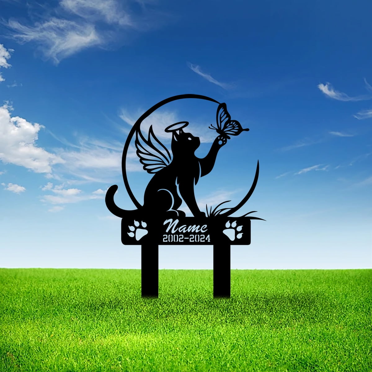 Custom Cat Memorial Stake, Cat Grave Marker, Garden Decor, Cat with ...