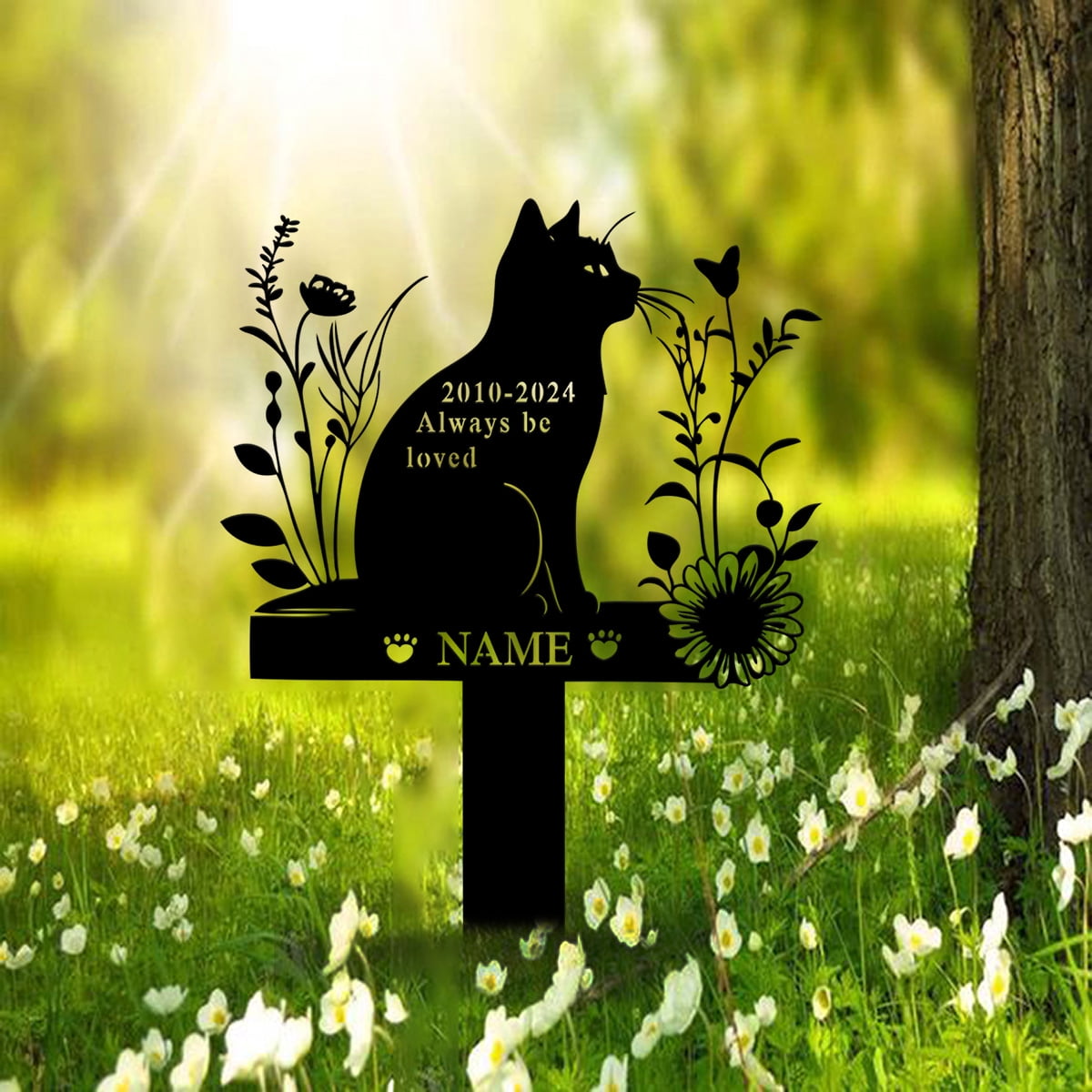 Custom Cat Memorial Stake, Personalized Cat Memorial Plaque, Pet Grave ...