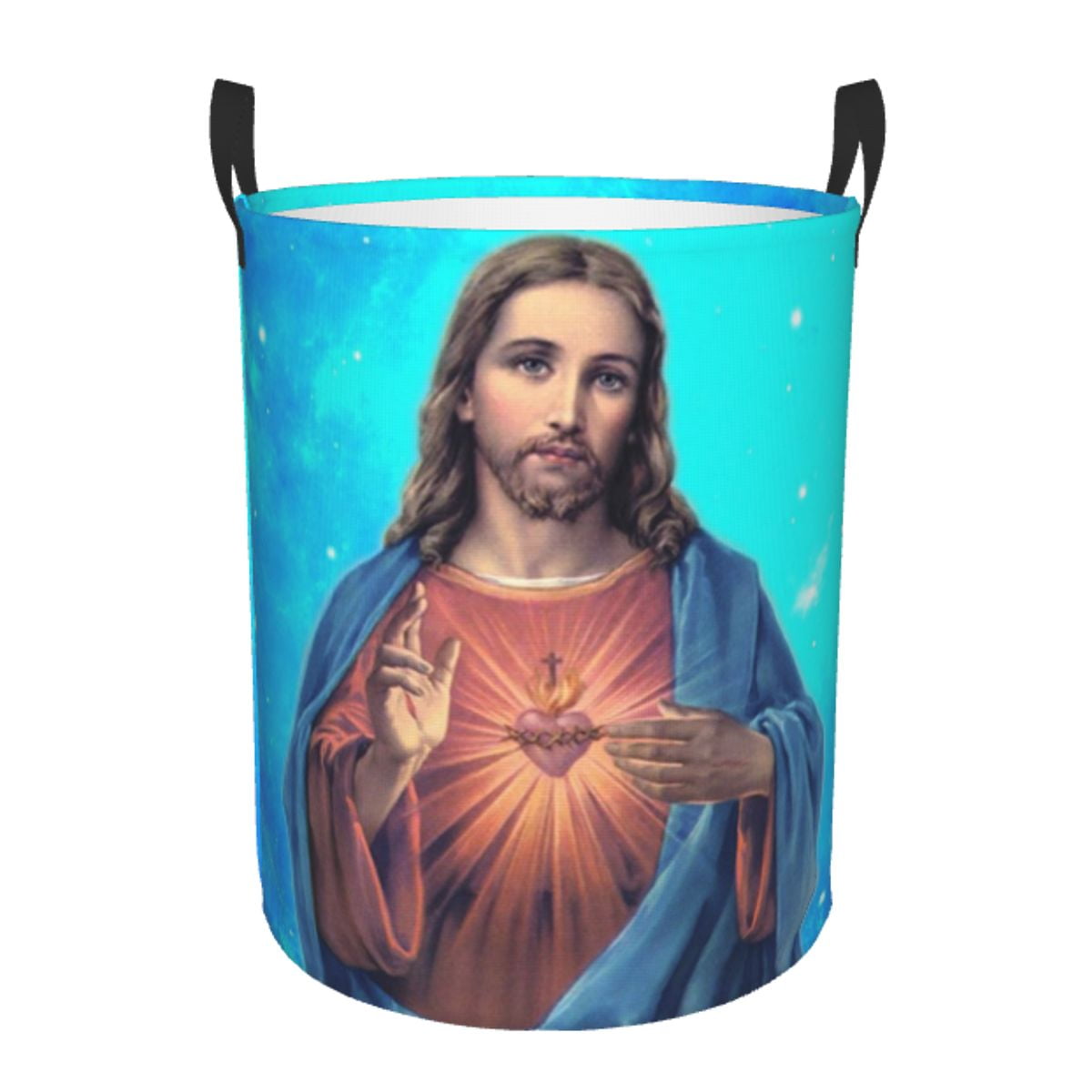Custom Catholic Jesus Christian Faith Laundry Basket Collapsible Baby ...