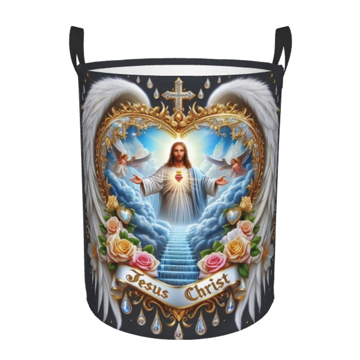 Custom Catholic Jesus Christian Faith Laundry Hamper Large Storage ...
