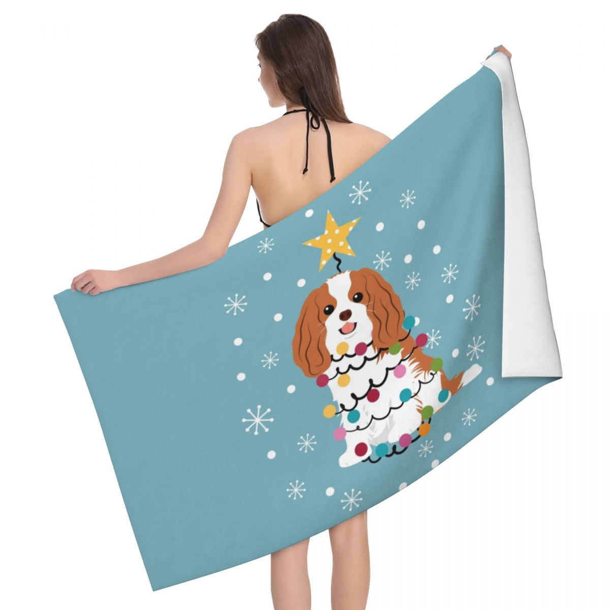 Custom Cavalier King Charles Spaniel Bath Beach Towel Microfiber Pet ...