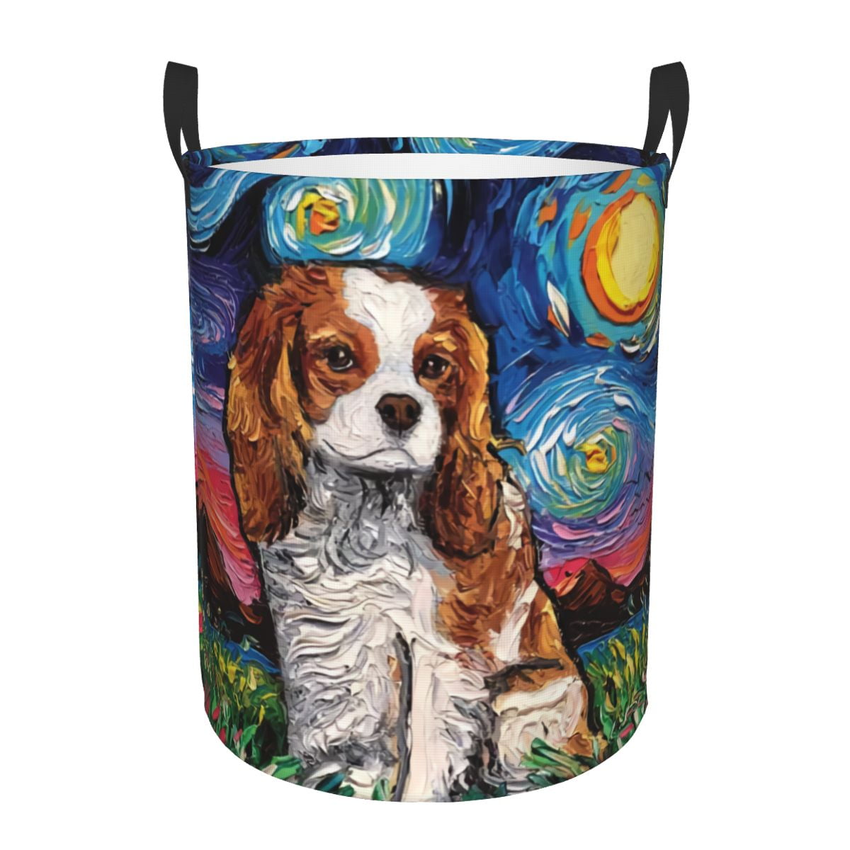 Custom Cavalier King Charles Spaniel Family Group Laundry Basket ...