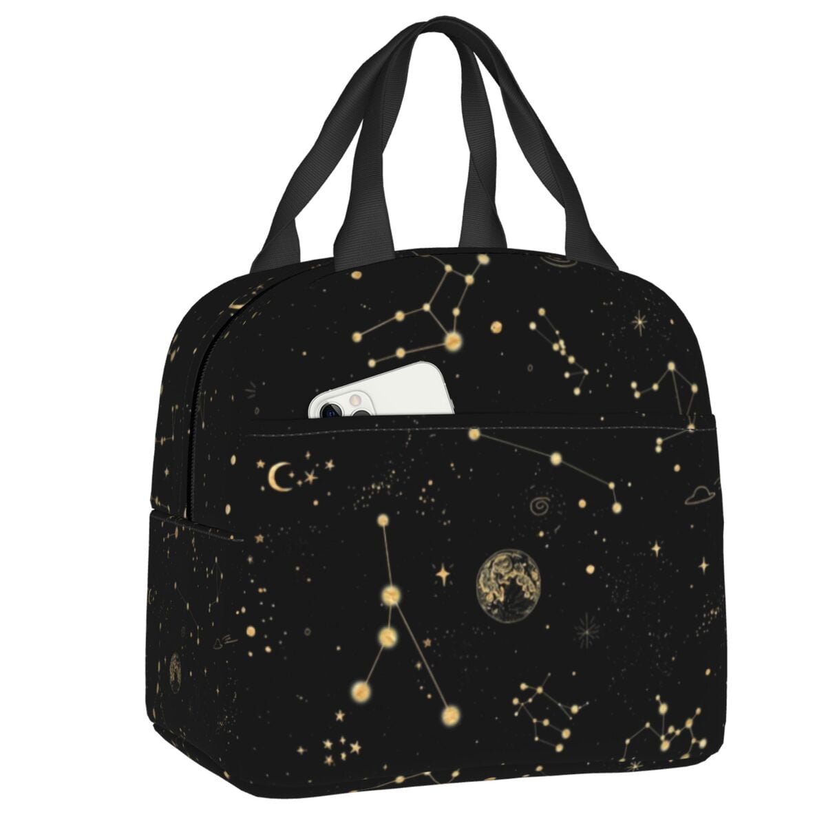 Custom Celestial Moon And Stars Lunch Bag Women Cooler Thermal ...