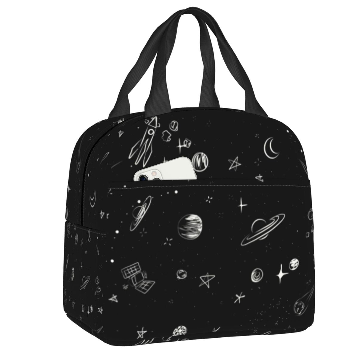 Custom Celestial Moon And Stars Lunch Bag Women Cooler Thermal ...