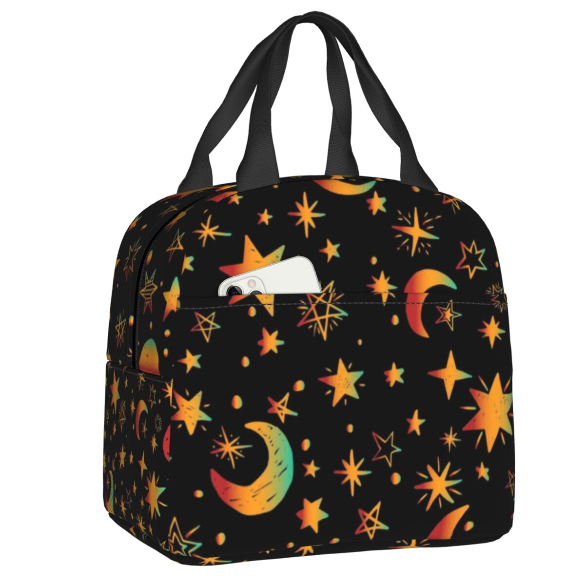 Custom Celestial Moon And Stars Lunch Bag Women Cooler Thermal ...
