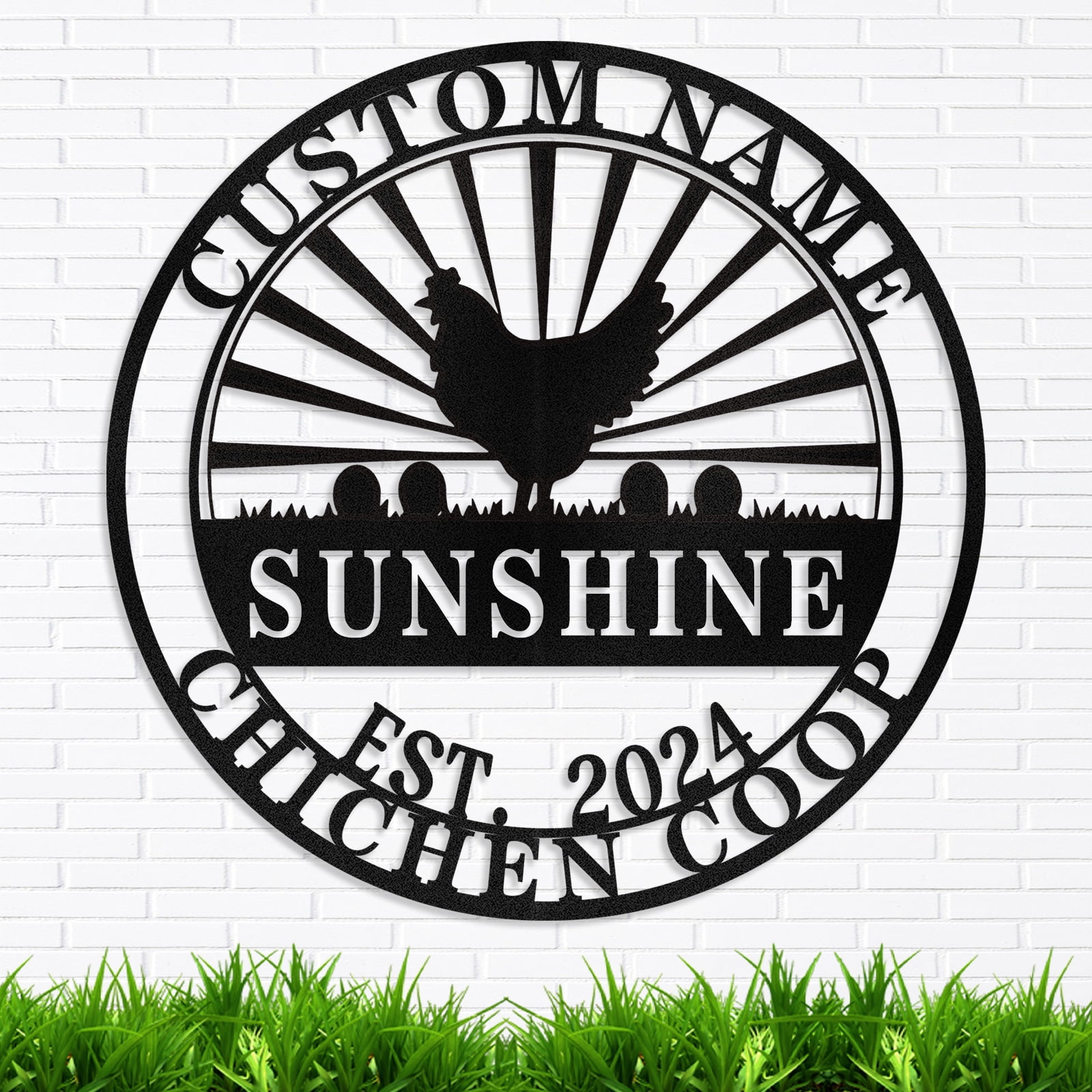 Custom Chicken Coop Decor Fluffy Butt Hut Sign, Metal Chicken Coop Sign ...