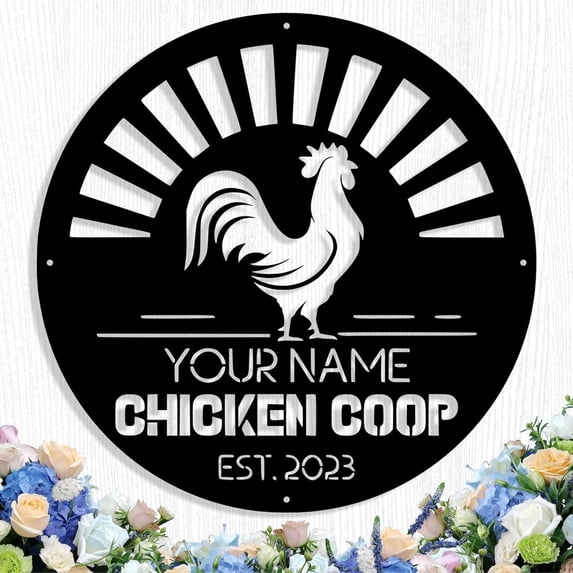 Custom Chicken Coop Metal Sign, Personalized Chicken Coop Sign for ...