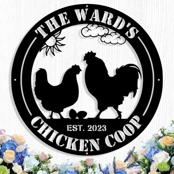 Custom Chicken Coop Metal Sign, Personalized Chicken Coop Sign for ...